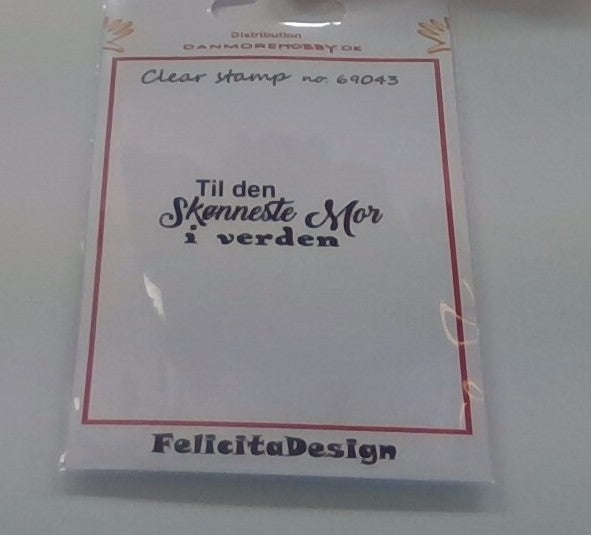 Felicita design stempel med dansk tekst